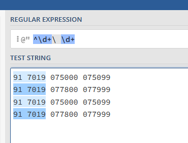 I have to get each network nodes global title number range in for each ...