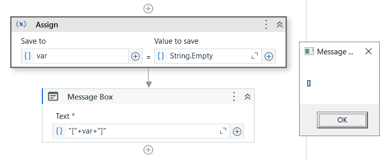If I Assign A White Space String To Variable After Run It Result