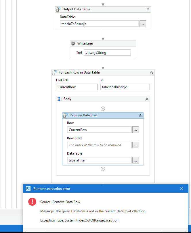 Problem With Remove Data Table Activity Studio UiPath Community Forum