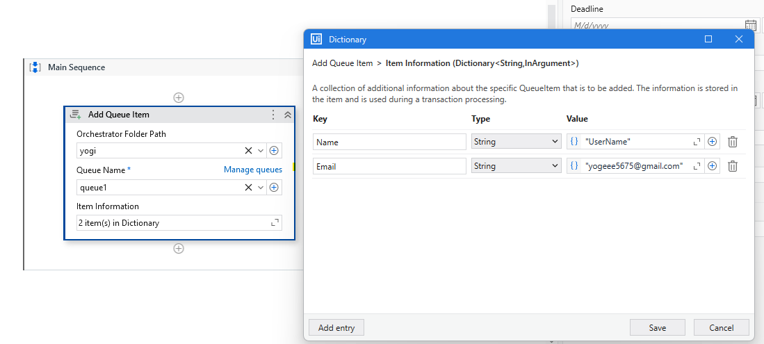 Cannot save transaction item dictionary in add queue item - Activities ...