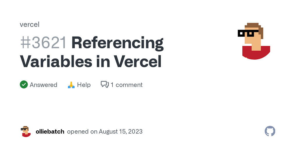 Vercel should allow variable referencing - Feedback - Vercel Community