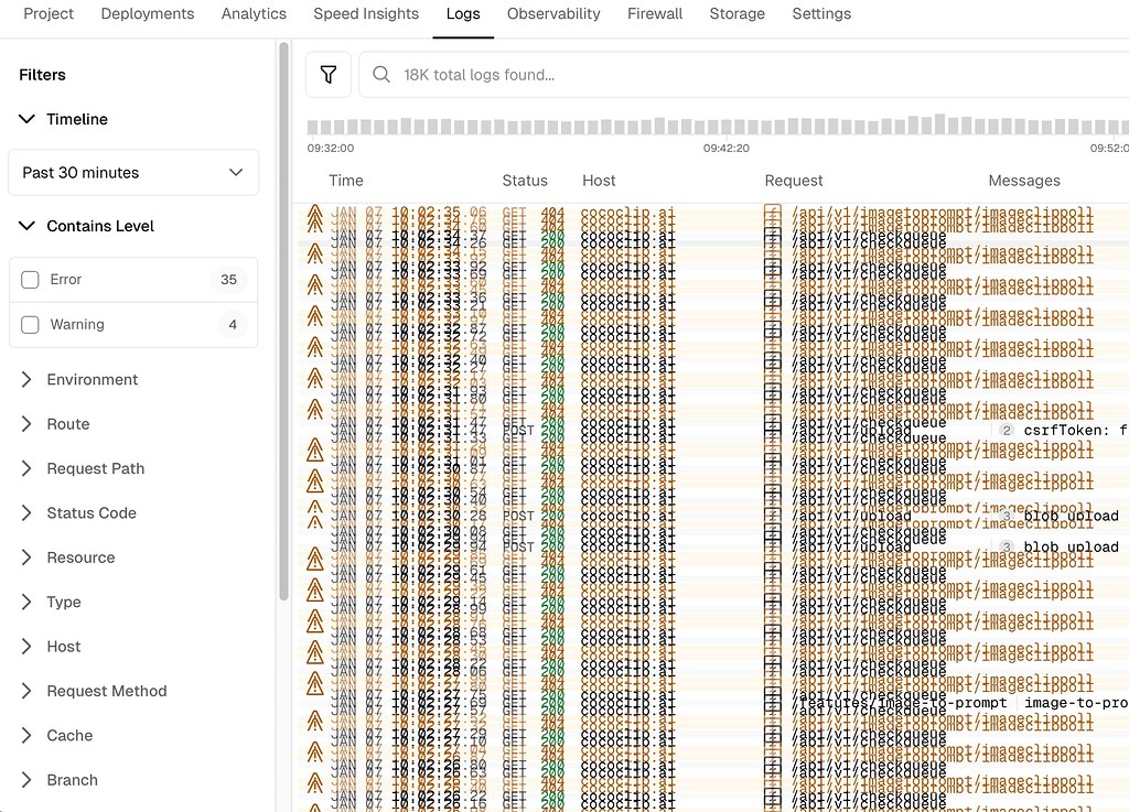 [BUG]Having issues viewing the Logs page in Safari - Feedback - Vercel Community