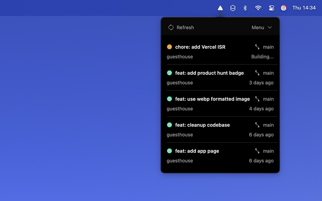 Monitor Vercel deployments on your Mac menu bar! - Showcase - Vercel ...
