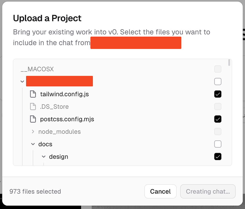 Always stuck in the Upload a Project Modal when importing files - v0 - Vercel Community