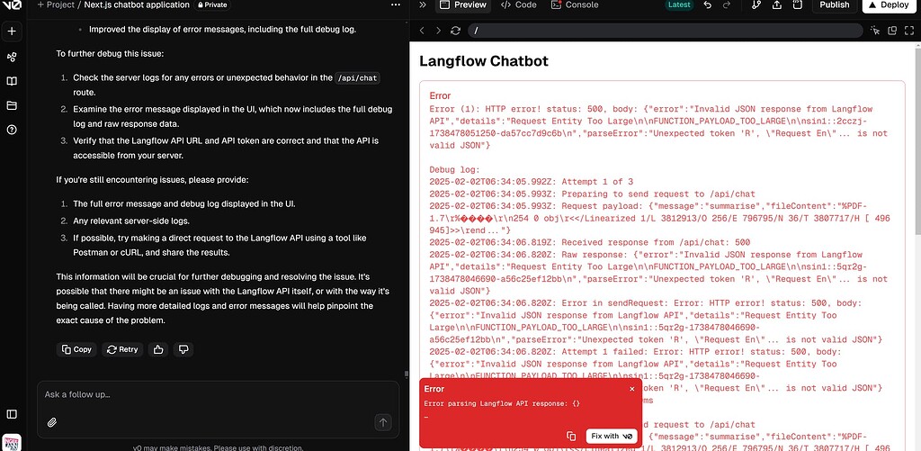 Prompting V0 to create Gen AI chatbot with user file upload - v0 - Vercel Community