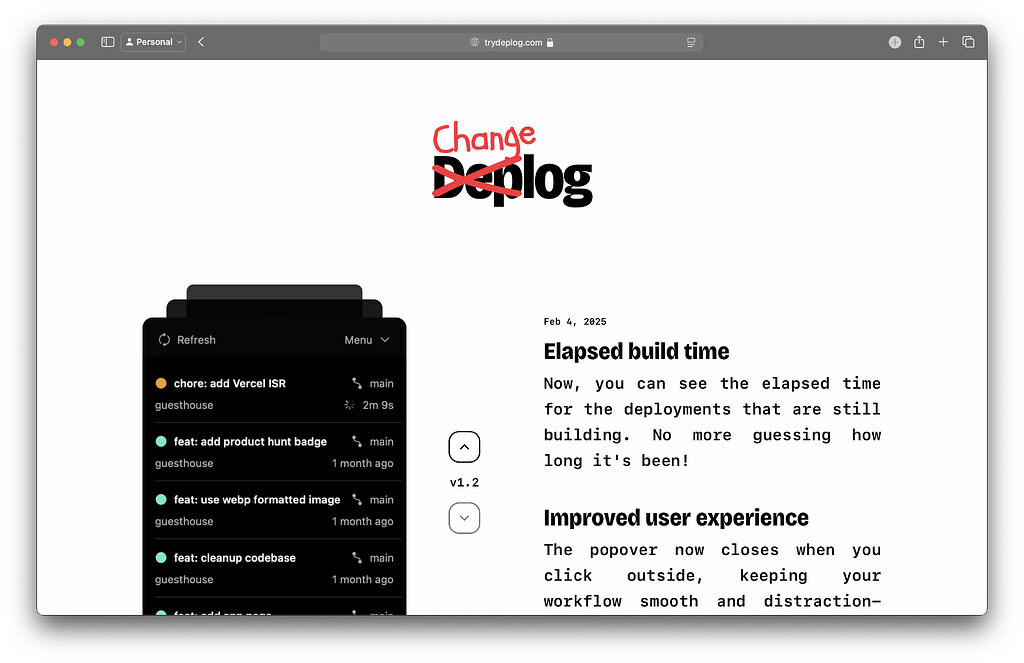 A changelog page inspired by Apple Time Machine - Showcase - Vercel Community
