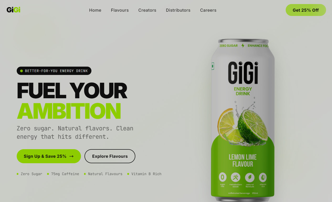 Free Modern Gen Z Energy Drink Landing Page with Lenis Smooth Scroll ...
