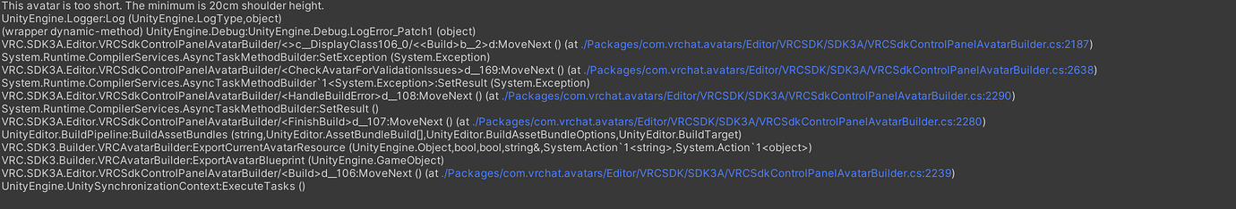 My avatar won't upload due to this error - Help! - VRChat Ask Forum
