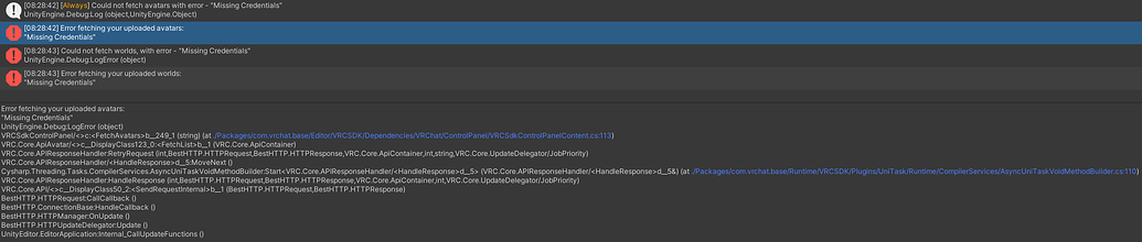 Missing Credentials issue! - Help! - VRChat Ask Forum Missing Credentials issue! - Help! - VRChat Ask Forum
