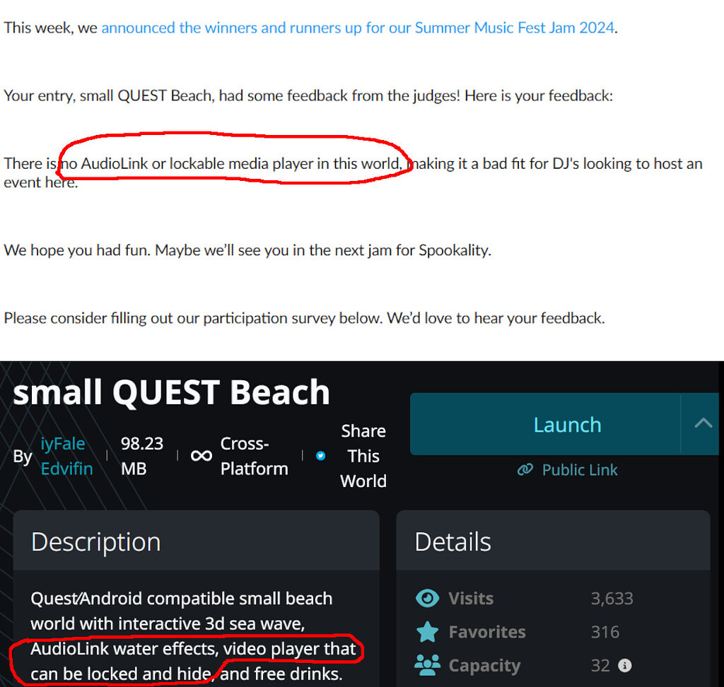 I hope I recieved wrong feedback for my Jam world - General Discussion ...