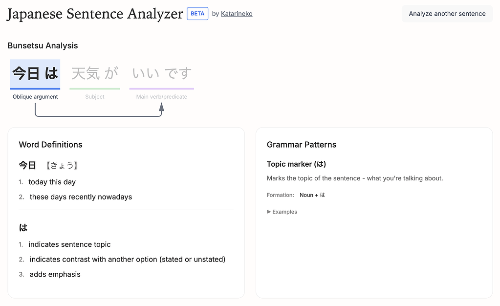 Sentence Analyzer with Grammar Analysis - Resources - WaniKani Community