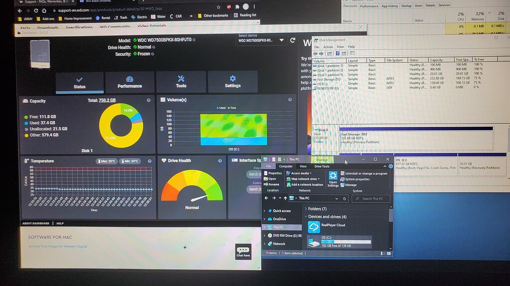 Dashboard showing 579GB of Other - Western Digital Dashboard - WD Community