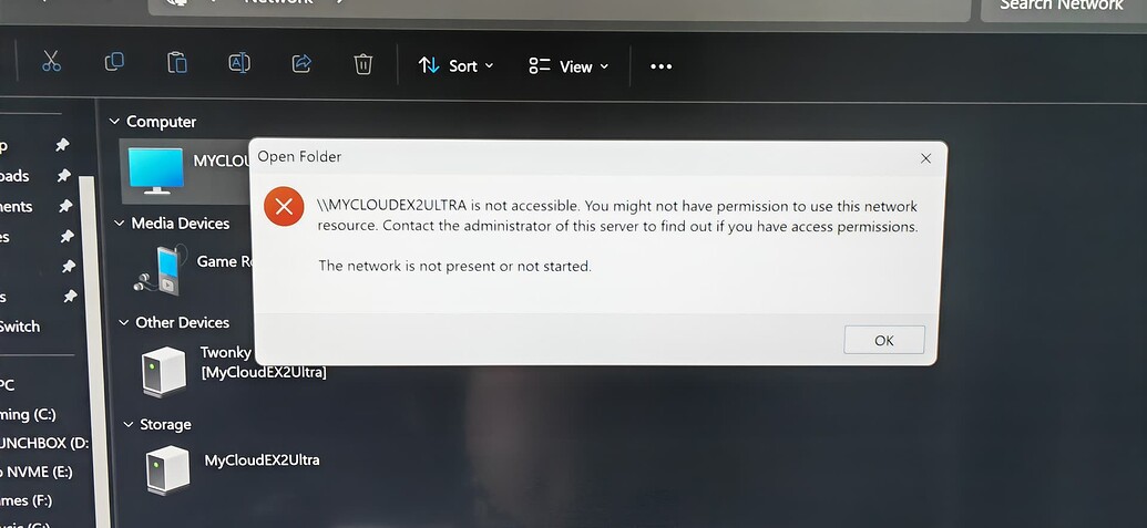 Windows 11 23H2 unable to access EX2 ULTRA with win explorer - My Cloud ...