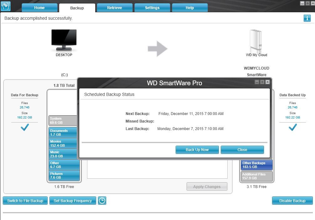 Where is the backup log or history in WD Smart Ware 2.1.0? - WD ...