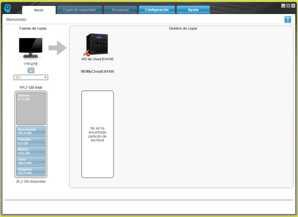 WD SmartWare no puede encontrar partición de escritura en NAS WD My ...