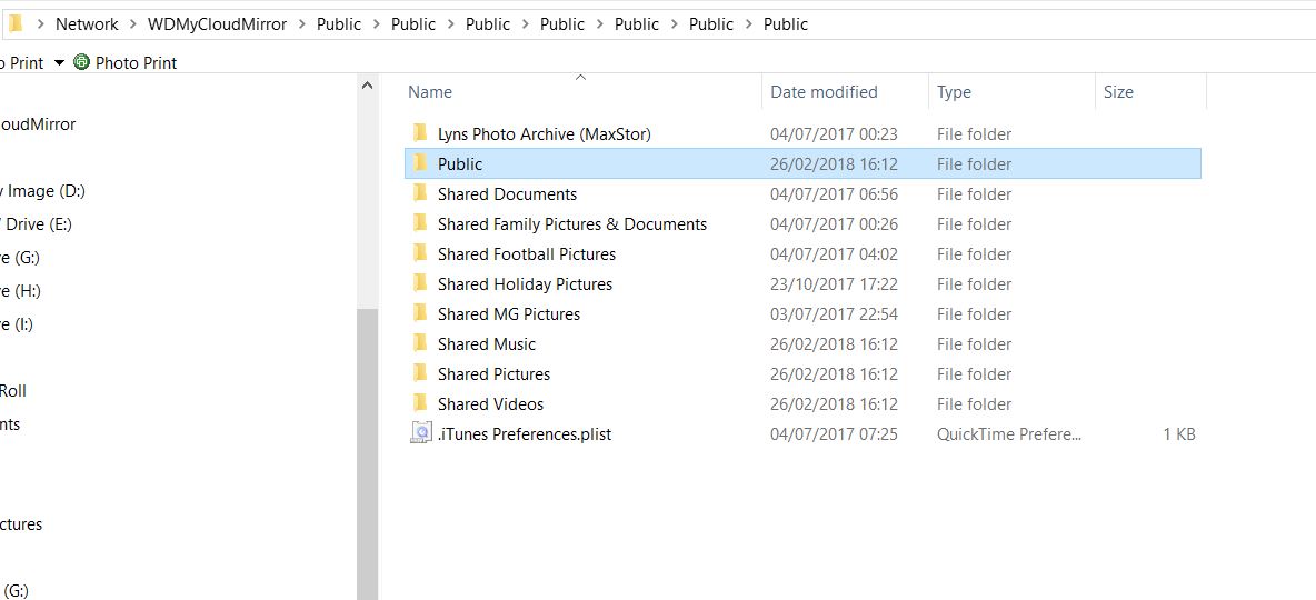 Windows 10 File Explorer multiple PUBLIC folders - My Cloud OS 3 - WD ...